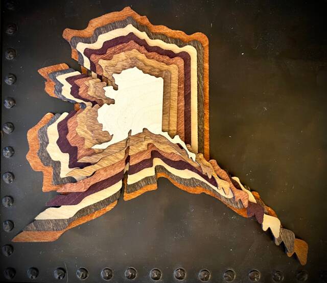 Alaska Stacked State Wood 3D Table Art, Wall Multi-Color, Home Decor by ...