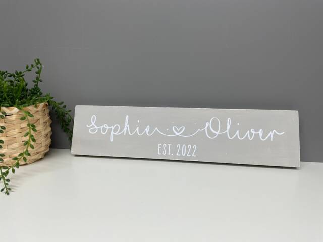 Personalised Wedding Gift - Name Plaque Mr & Mrs Est Date Newlyweds ...