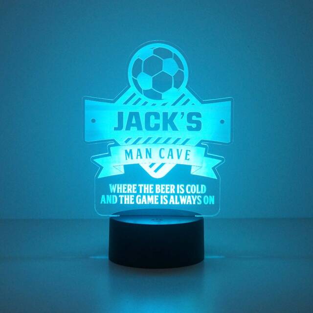 Led Name Sign. Football Soccer Theme Light Lamp. Man Cave Personalized ...