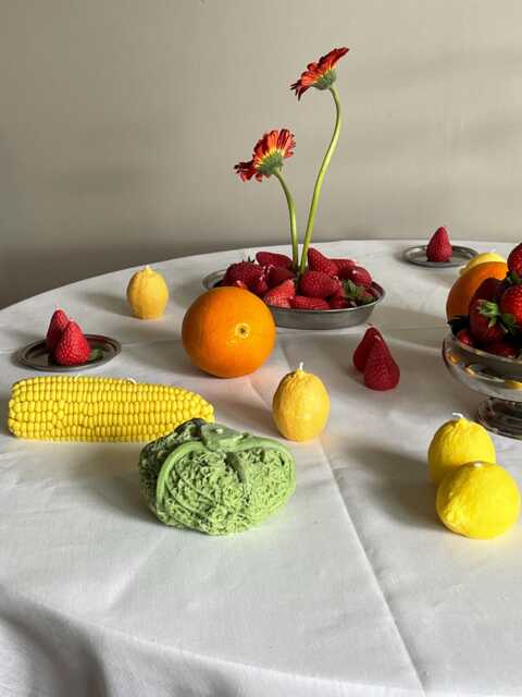 Handmade Soy Wax Food Candles Strawberry, Corn, Lemon Decor by Etsy ...