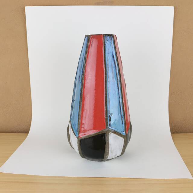 Vase Ceramic Large High Unusual Special Particularly Crazy Blue Red ...
