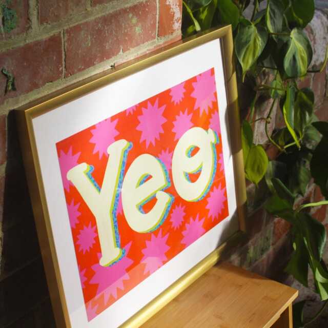 Yeo Typographic Stars Patterned Art Print - Belfast Slang Humour ...