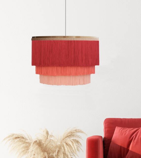 Handcrafted Boho-Vintage Silk Fringe Pendant Lamp. Modern Home Decor ...