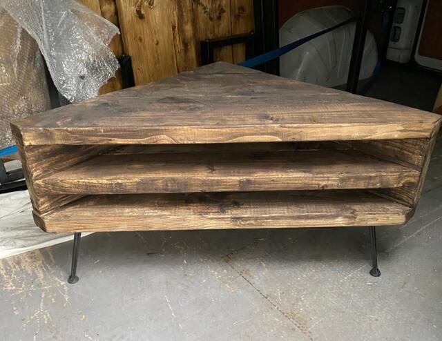 Corner Tv Stand/Tv Unit Chunky Rustic Handmade Reclaimed Furniture by ...