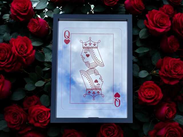 Queen Of Hearts Mirror Playing Card Framed Wall Art Empowering Feminist ...