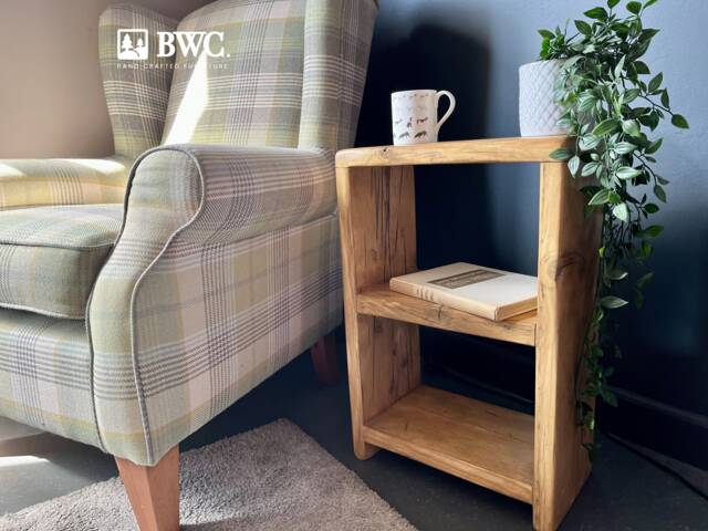 Reclaimed Chunky Wooden Rustic Bedside Table - Side Farmhouse Made To ...