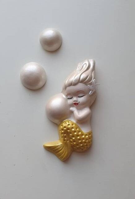 Kitsch Starfish Merbaby Wall Plaque - Vintage Style, Mid-Century ...