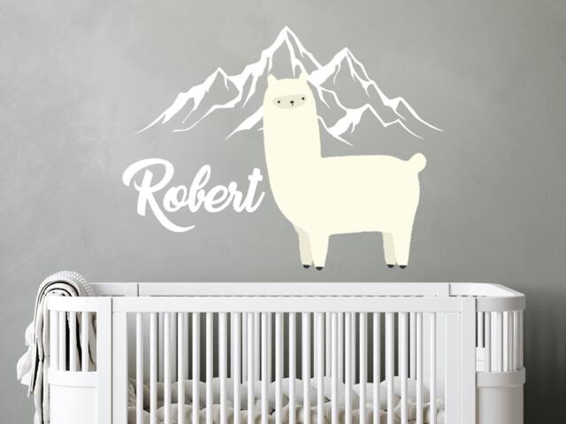 Llama Wall Decal/Personalized Boys Name Decals Alpaca Nursery Decor ...