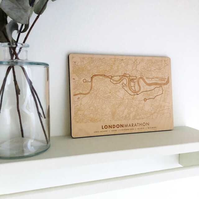 Marathon Route Map Plaque, Personalised Running Event Gift, Race Wall ...