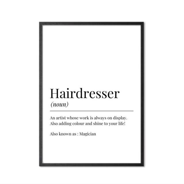 Hairdresser Definition Print - A4 Wall Art , Salon Decor, Hairdresser ...