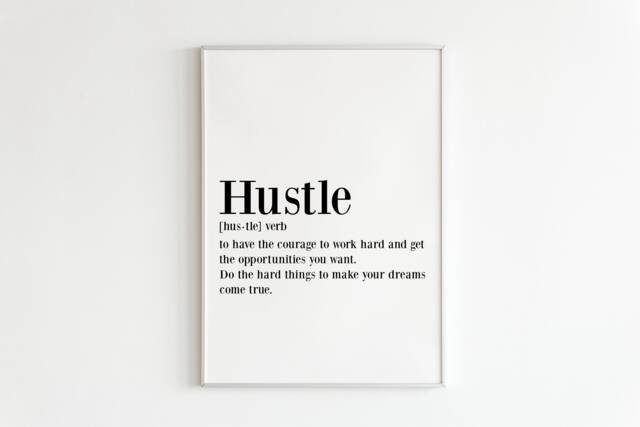 Hustle Definition Print, Office Decor, Girl Boss Decor by Etsy ...