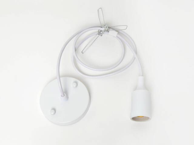 Cable Set For Pendant Light - Natural Wood & Rope Metal Bracket White ...