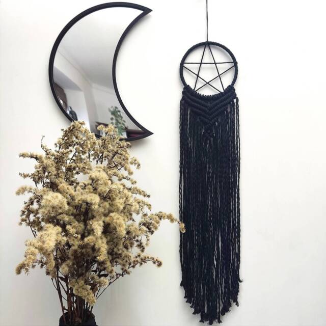 Black Cotton Pentagram Wall Hanging Gothic Pagan Decor by Etsy ...