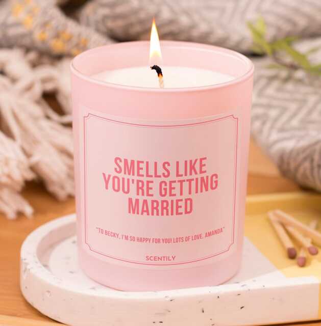 Wedding Candle Gift Personalised For Bride To Be Wife Bridal Custom ...