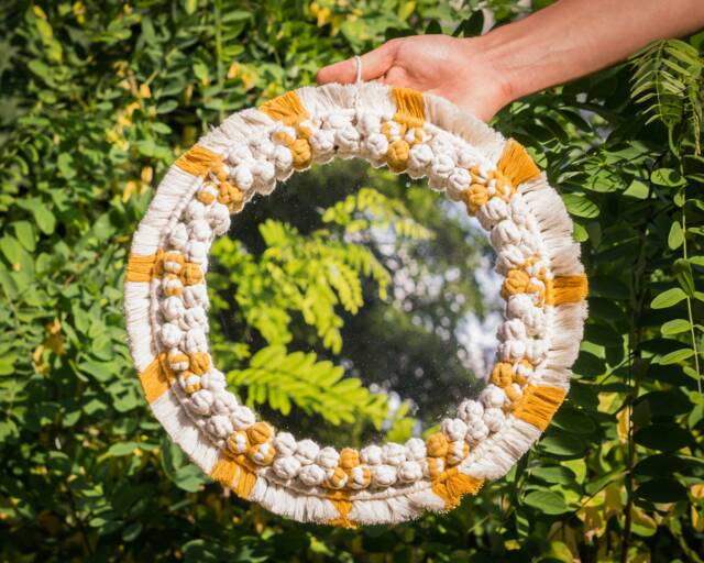 Round Mirror - Boho Cottagecore Aesthetic, Nature Fairy Wall Hanging ...