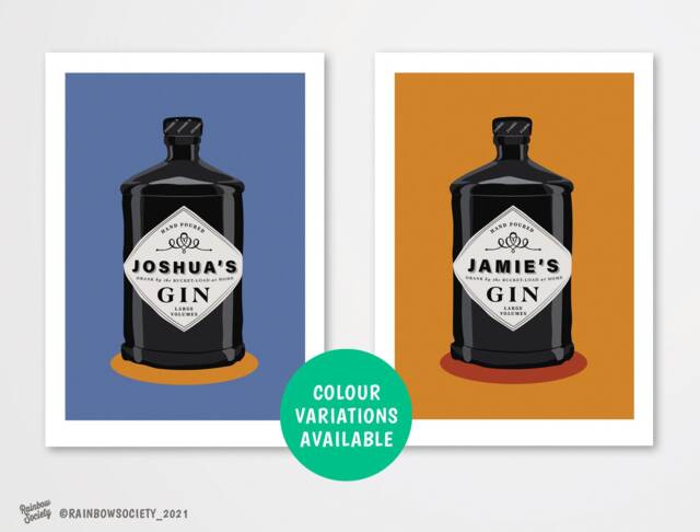 Custom Gin Print - Personalised Gift Gift For Gin Lovers Gin Wall Art ...