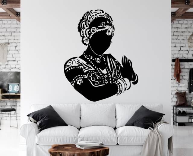 Beautiful African Woman Wall Decal Girl Sticker Quote Beauty Salon Art ...