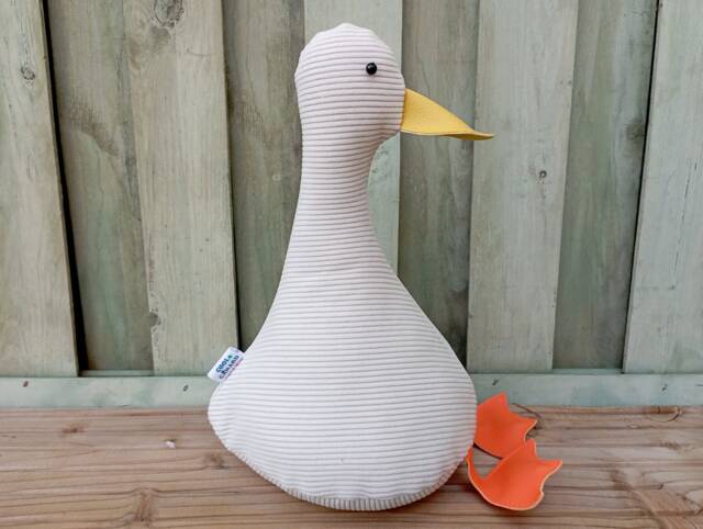 Cool Canard Doorstop/Bookend. Ecru/White Corduroy - Diy Funny Doorstops ...
