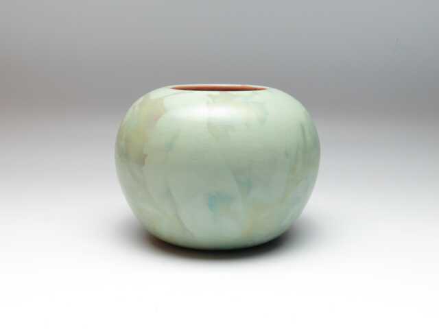 Small Round Ceramic Vase Wheel Thrown Earthenware Pottery With Light ...