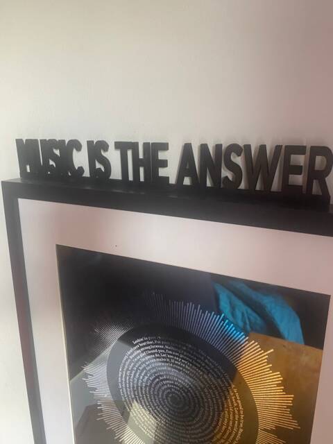Music Is The Answer Acrylic Word Sign For Shelf Frame Or Doorframe Wall ...