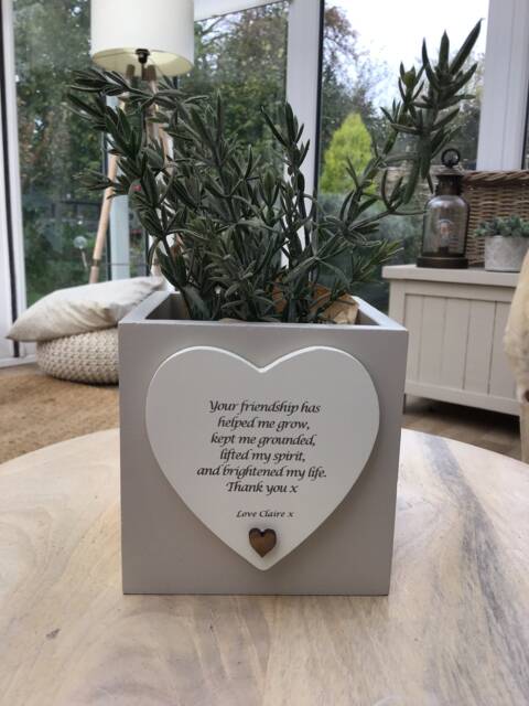 Personalised Best Friend Flower/Plant Pot Special Gift Shabby Chic ...