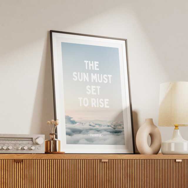 The Sun Must Set To Rise - 02 Poster Lyric-Inspired Wall Art, Music ...