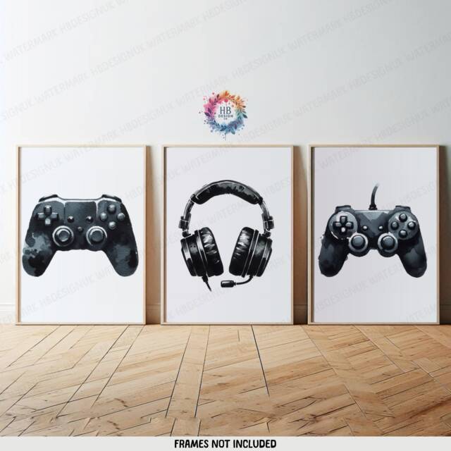 Boys Bedroom Prints - 3 Gaming Posters - Teen Room Wall Art Decor Video ...