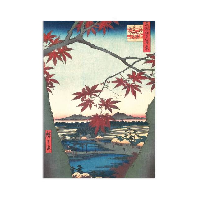 Japanese Ukiyo-E Art Print Poster Woodblock Wall Hiroshige Maples At ...