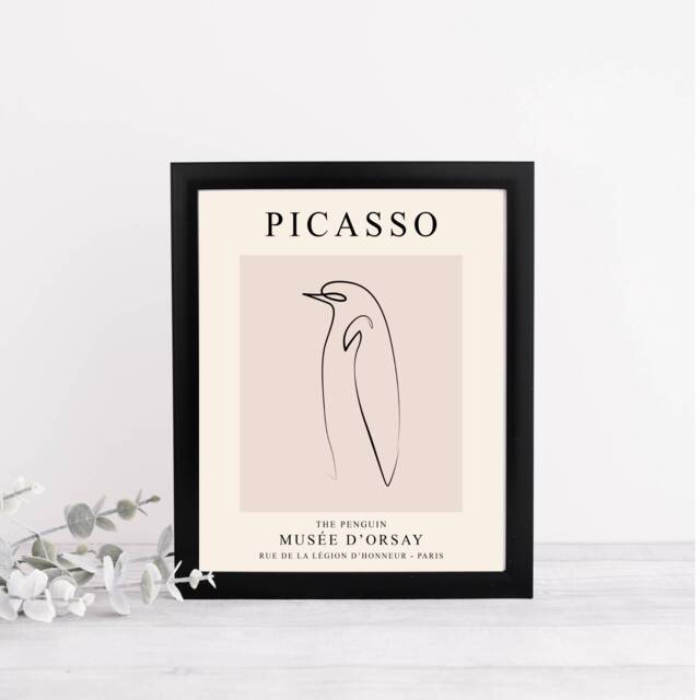 Picasso Penguin Print, Minimalist Pablo Picasso Art Print, Gallery Home ...