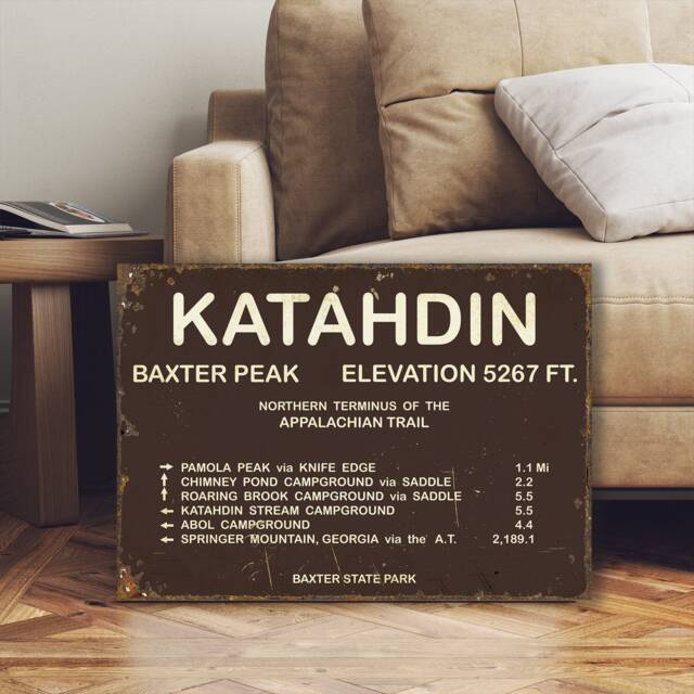Katahdin Summit Hiking Appalachian Trail Sign by Etsy | ufurnish.com