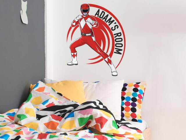 Personalised Power Rangers Wall Sticker, Decal, Decor, Themed Bedroom ...