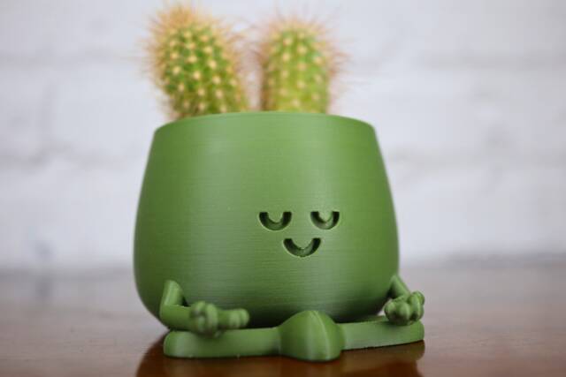 Zen Buddy Yoga Planter 3D Printed Succulent Pot With Drainage ...