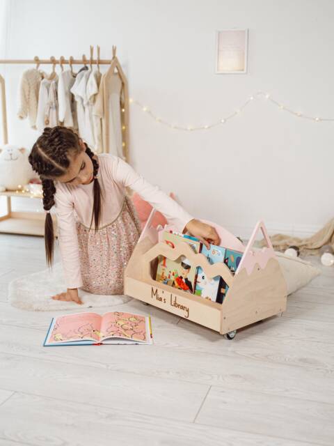 Portable Bookcase Personalized With Name, Mountain-Shaped Kids Display ...