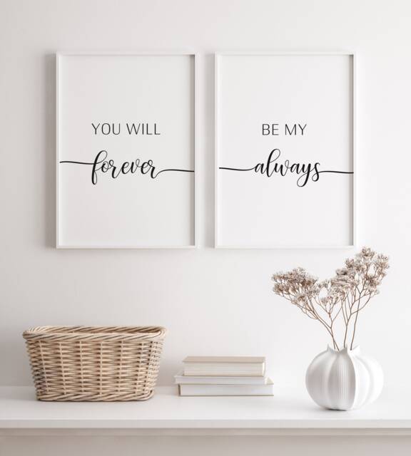 Bedroom Wall Decor - Sign For Above Bed You Will Forever Be My Always ...