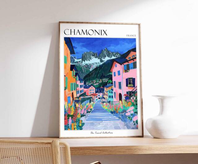 Chamonix Poster, France Travel Print, French Decor, Europe European ...