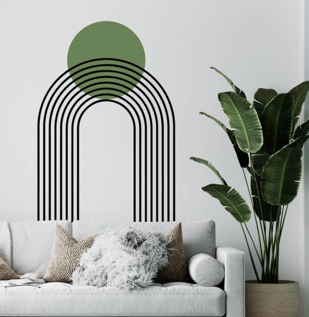 Modern Arch Wall Art Decal, Sticker, Geometric Decal - Abstract Shape ...