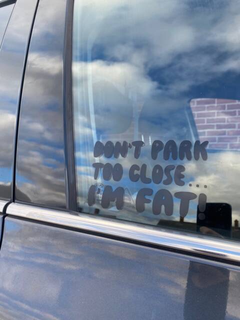 Car Window Vinyl Funny Fat/Chunky Warning Decal Signs. Decoration.don't ...