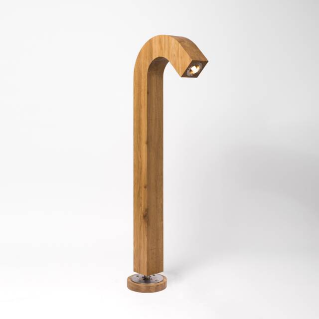 Modris, Wooden Outdoor Light. Oak Bollard Light, Standing Lamp, Tall ...