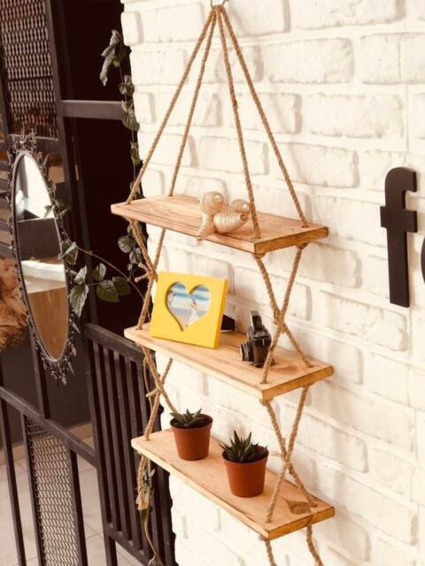 Wooden Shelf Bookcase - Wooden Shelf Farmhouse Decor Housewarming Gift ...