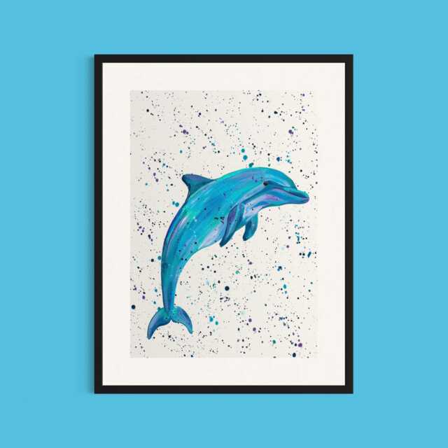 Dolphin Art Print Colorful Ocean Nursery Decor by Etsy | ufurnish.com