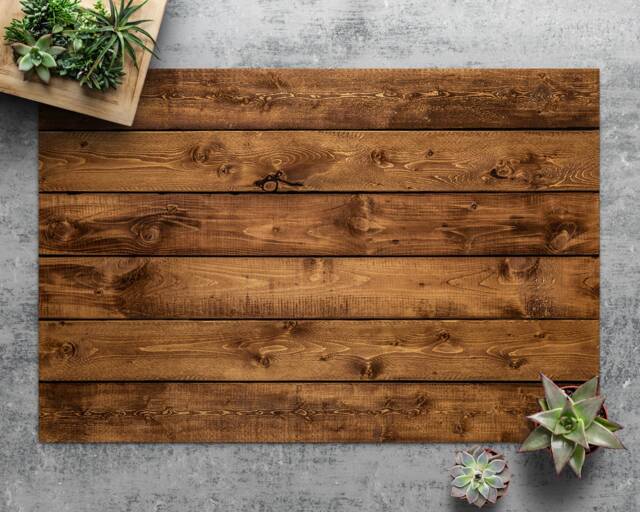 Warm Brown Wood Texture Vinyl Mat, Bronze PVC Flooring, Floor Plank Rug ...