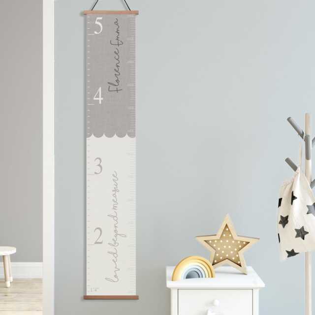Personalised Loved Beyond Measure Scallop Canvas Height Chart - Kid's ...