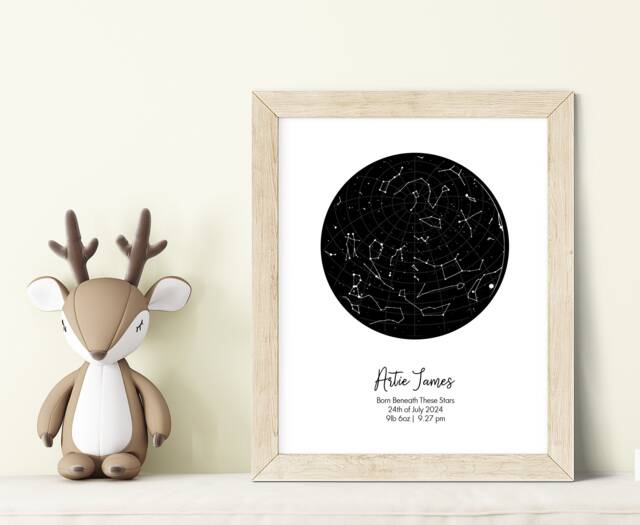 New Baby Gift, Custom Stars Map, Gift Ideas, Night Sky Print, Star Map ...