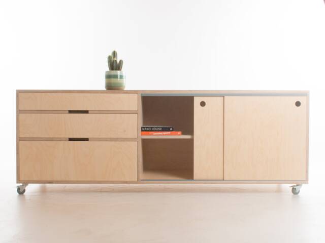 Copenhagen Wide Sideboard // Media Console Cabinet/Tv Unit - Ash Feet ...
