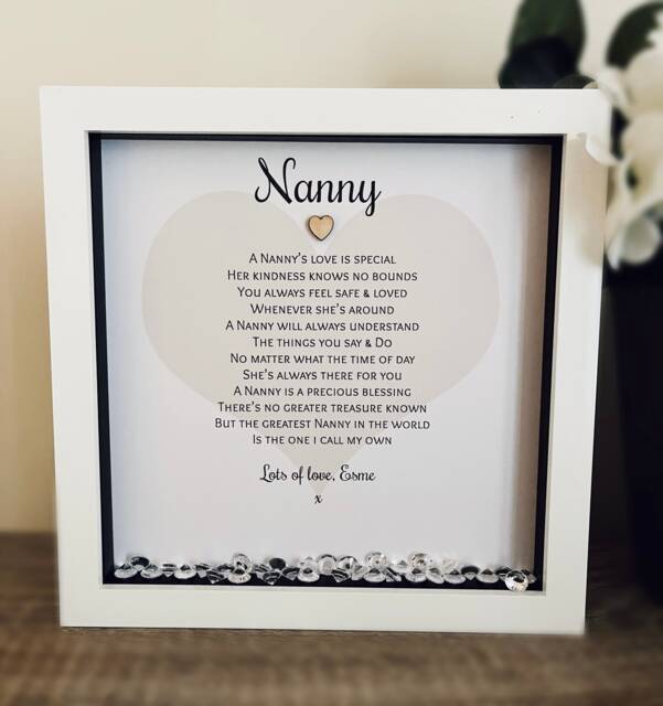 Personalised Nanny Poem Frame. Nana Gift by Etsy | ufurnish.com