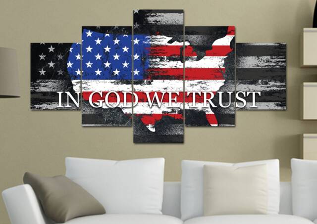 In God We Trust #18 American Flag Patriotic Wall Art Decor America ...