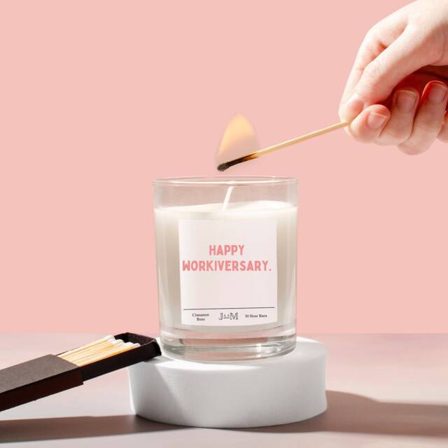 Happy Workiversary Gift. Colleague Candle Work Anniversary Gift Set by ...