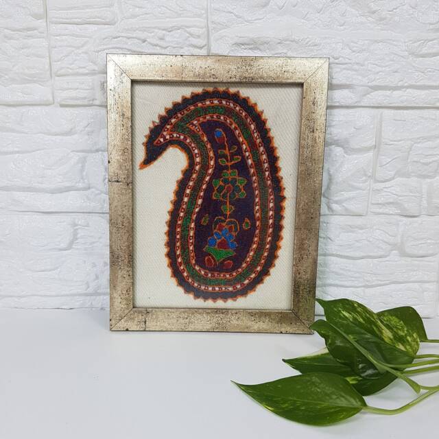 Embroidered Fabric With Woolen Yarn, Paisley Design Embroidery, Persian ...