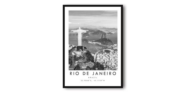 Rio De Janeiro Print Black & White Brazil Travel Poster by Etsy ...