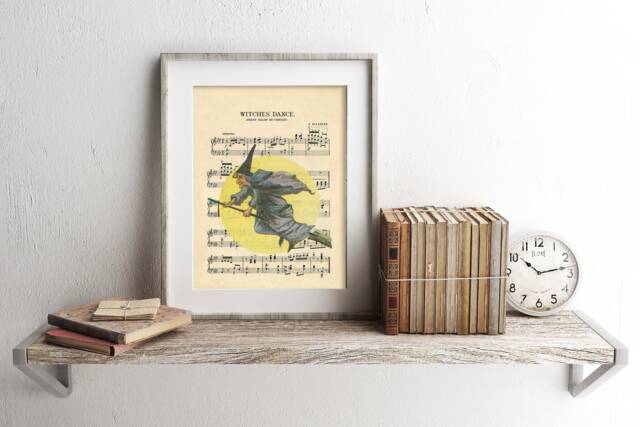 Halloween Vintage Witch Sheet Music Art Print by Etsy | ufurnish.com